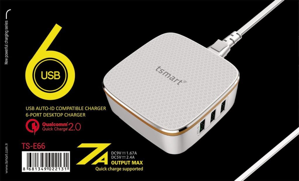 Tsmart 6 USB Çıkışlı Qualcomm Hızlı Şarj Cihazı - Tsmart