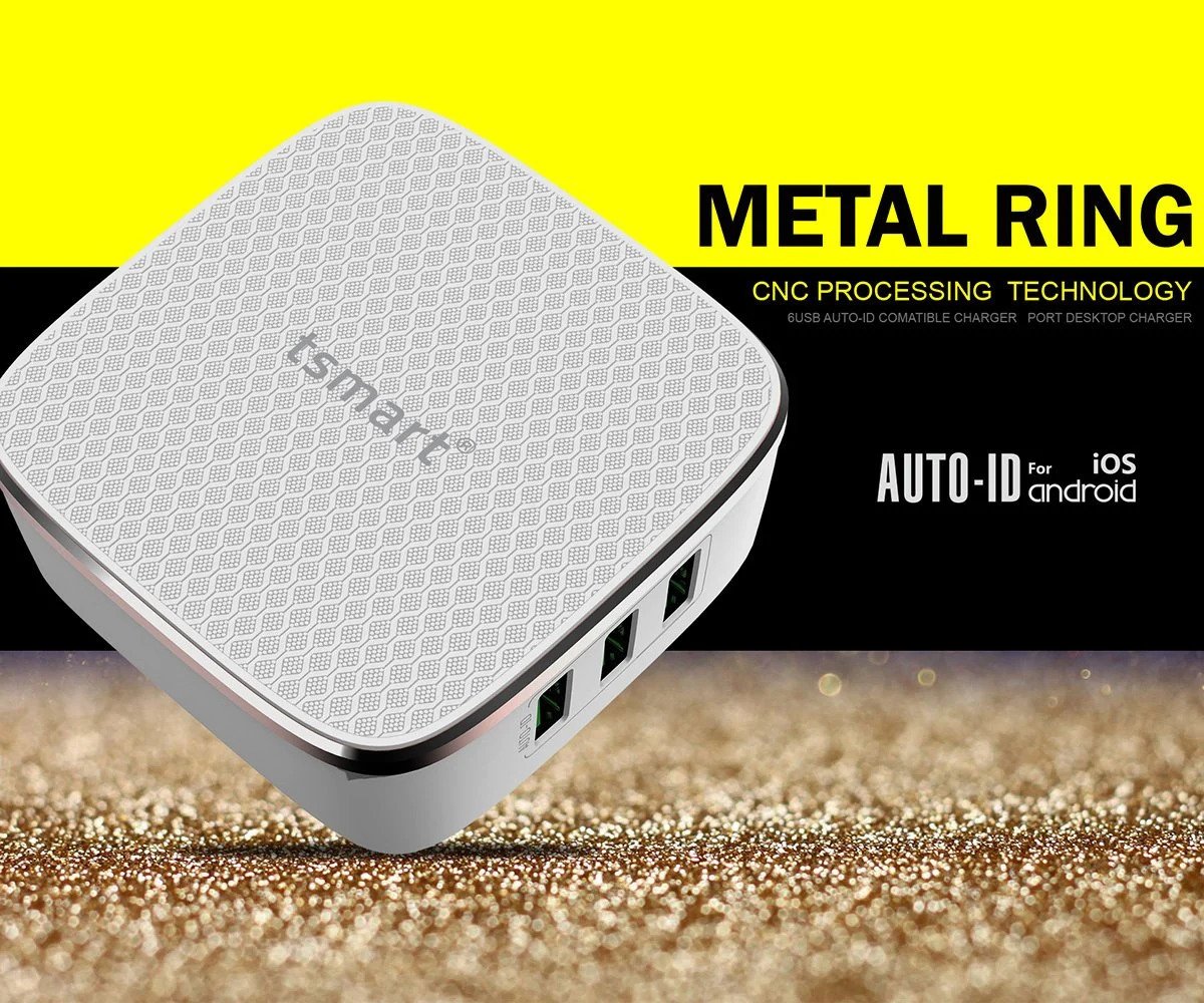 Tsmart 6 USB Çıkışlı Qualcomm Hızlı Şarj Cihazı - Tsmart