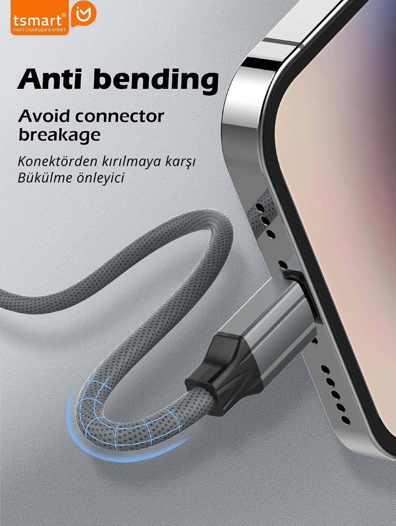 Tsmart 30W Usb-C To Lightning iPhone Hızlı Şarj Kablosu TS-K20 - Tsmart