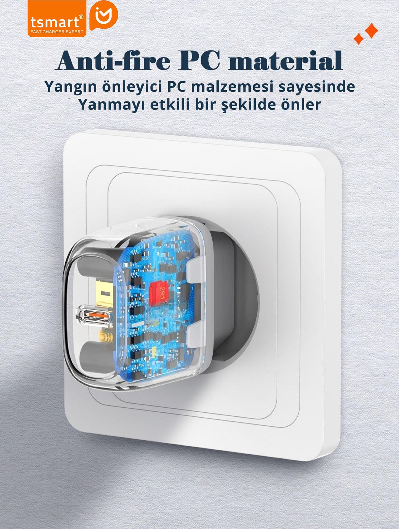 Tsmart Type C PD 20W Seyahat Hızlı Şarj Cihazı TS-PDE20 - Tsmart